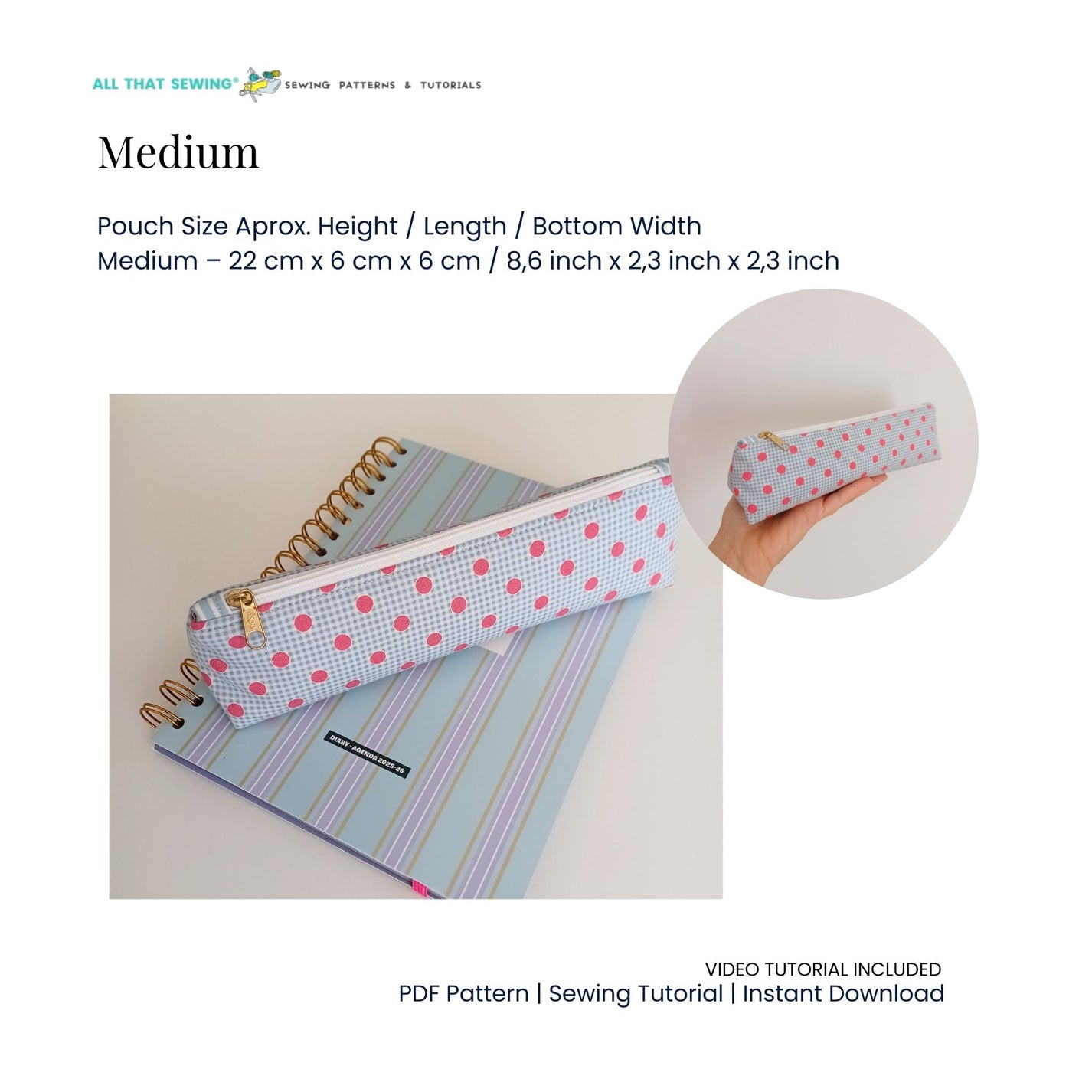 Triangle Zipper Pouch 3 Sizes - Pattern and Video – All That Sewing