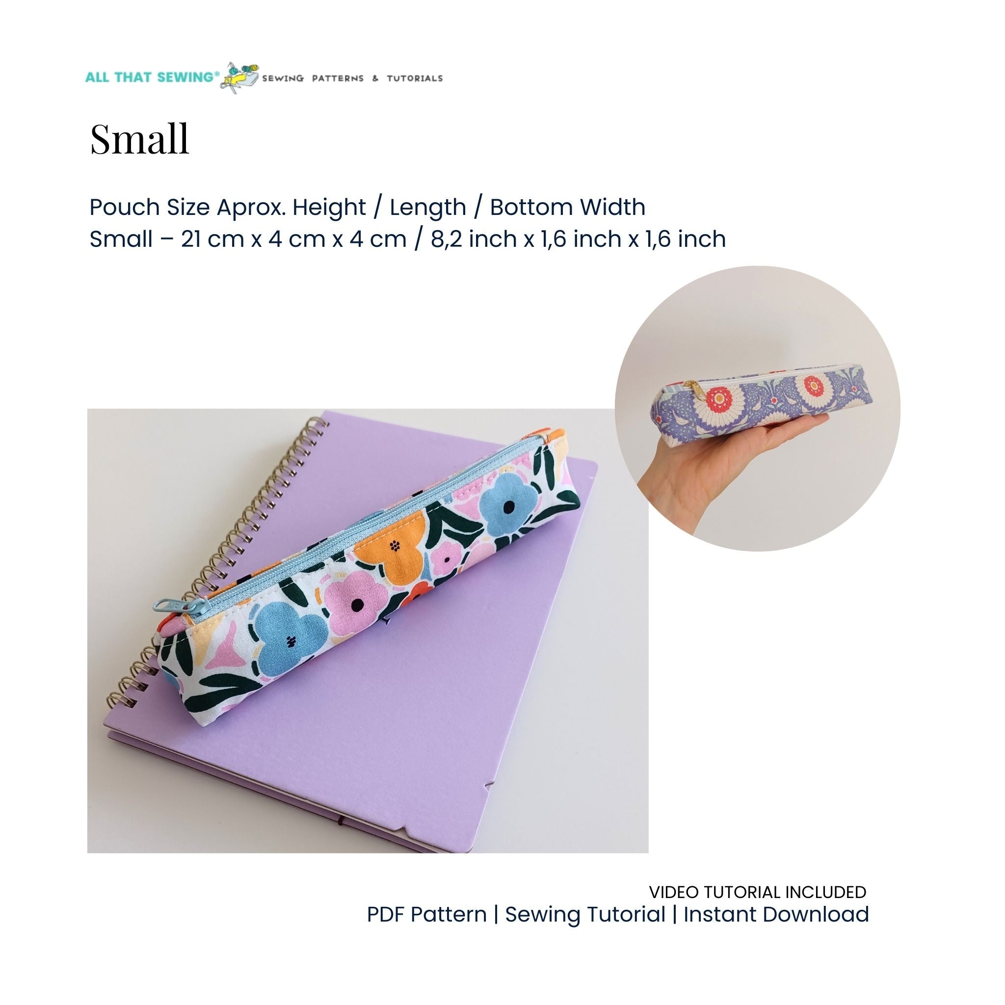 Triangle Zipper Pouch 3 Sizes - Pattern and Video – All That Sewing